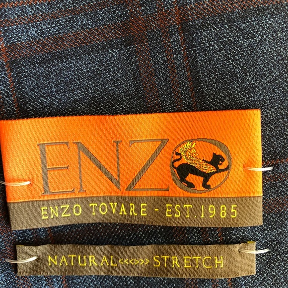ENZO Tovare | Suits & Blazers | Enzo Tovare Blue Plaid Suit Coat 48r ...